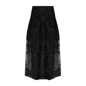 Ganni Floral Motif Skirt - - Skirts - Damen - Schwarzk - S