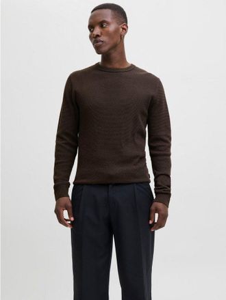 Jack & Jones Rundhalspullover JJEGLOBE KNIT CREW NECK NOOS in Strick Optik