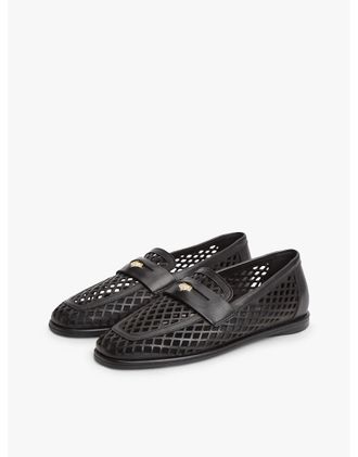 Tommy Hilfiger Mocassins en cuir &agrave; d&eacute;coupes - Noir