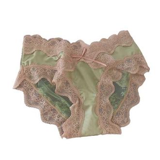 Generic Culotte Coton Femme, Ladies Sexy Lace High End Pure and Style Pure Underwear (Green, One Size)