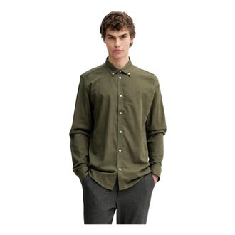 Les Deux Desert Cotton Shirt - - Shirts - Herren - Gr&uuml;n - XL
