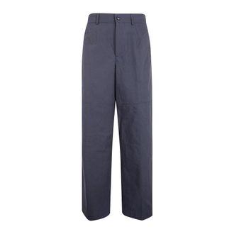 Dries Van Noten Weite Hose aus Baumwollpopeline - - Trousers - Herren - Grau - S