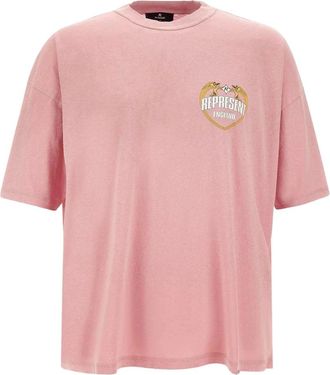 Represent Represent, Homme, Tops, Rose, Taille: XL Logo Print Crew-neck T-shirts et Polos