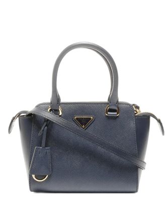 Prada 2015-2025 saffiano mini tote bag - Bleu