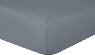 Sleepdown Spannbetttuch, 100% Reine Baumwolle, warm, gemütlich, atmungsaktiv, superweich, extra Tiefe Taschen, 32 cm, Anthrazit, Kingsize, 5056557500727