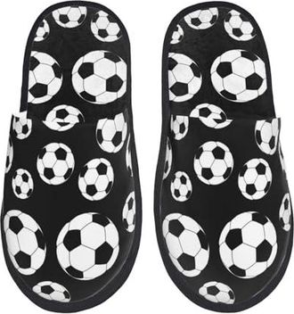 Generic Pantoufles Football De Soccer Noir Portative Hiver Pantoufles Lavables Chausson Hotel Pour Homme Int&eacute;rieur Femmes L