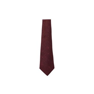 Michael Kors Cravate en soie &agrave; rayures logo - Homme - Accessoires - Rouge - Taille: ONE Size