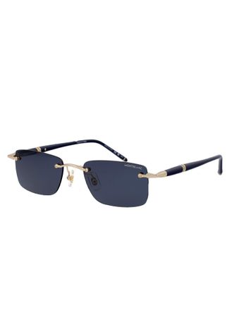 Montblanc MB0344S Gold Metal Rimless Sunglasses - Gold