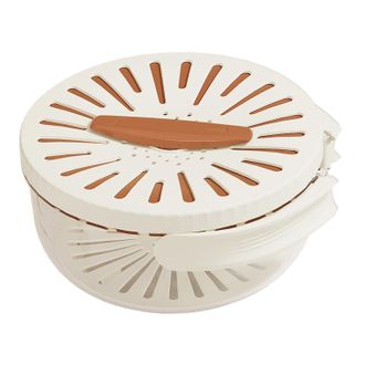 Generico De und - Mehrzweck-Abflusskorb, Waschsch&uuml;ssel f&uuml;r K&uuml;chenutensilien, Sieb mit klappbarem Griff, 2-in-1, Haushalt, Sp&uuml;le, Speisekammer, Picknick, Campin