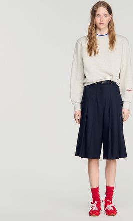 Sandro Short long pliss&eacute; en laine