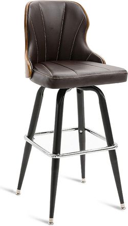 Generic Barhocker in Tresenh&ouml;he, Barstuhl mit R&uuml;ckenlehne und PU-Lederbezug, 360&deg; drehbar, f&uuml;r Caf&eacute;s, Pubs und K&uuml;chentheken