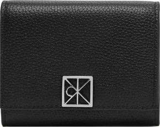 Calvin Klein Geldb&ouml;rse Calvin Klein Emblem Hw Pebble Trifold W/Zip LV04F1128G Schwarz