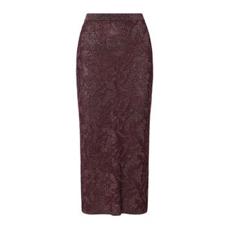 Liu Jo Femme, Jupes, Violet, Taille: 38 FR Knit Longuette Lam&eacute; Punto Pizz