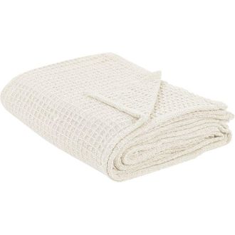 Beliani Tagesdecke CHAGYL Baumwolle 200 x 220 cm Hellbeige