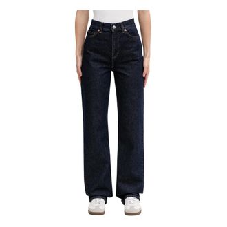 Sporty & Rich Logo-Patch Straight-Leg Jeans - - Jeans - Damen - Blau - W27