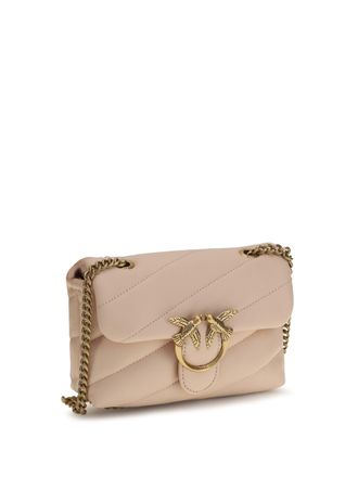 Pinko Womens Love Baby Shoulder Bag Rosa Cammeo-Antique Gold Calf Leather Bos Taurus