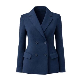 Max Mara Femme, Vestes, Bleu, Taille: 42 FR Veste crois&eacute;e en jersey scuba