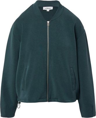 s.Oliver Sweatjacke Sweatshirt Jacke Oversized Scuba-Jacke mit verstellbarem Saum