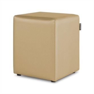 Happers Happers - Pouf Cube Similicuir Beige 1 unit&eacute; Beige