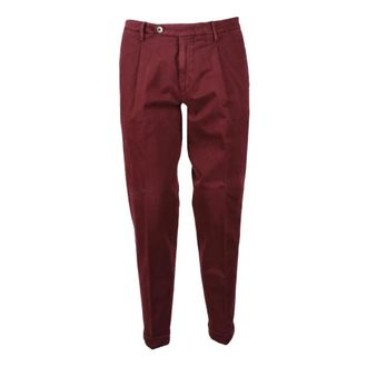 Michele Carbone Baumwoll Elasthan Hose - - Trousers - Herren - Rot - W32