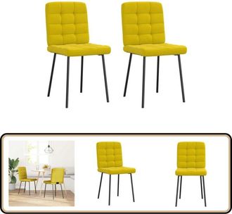 vidaXL Esszimmerstühle 2 Stk. Gelb Samt - Vidaxl