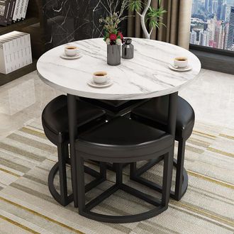 Generic Fr&uuml;hst&uuml;cksecke, runder Tisch mit St&uuml;hlen, Fr&uuml;hst&uuml;cksbar mit Tisch und St&uuml;hlen, moderner K&uuml;chentisch f&uuml;rs Abendessen