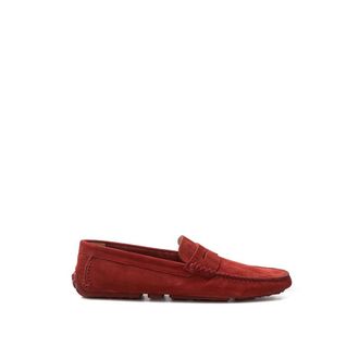 Bally Bordeaux Wildleder Penny Loafer - - Shoes - Herren - Rot - 42 EU