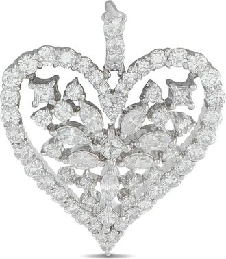 Luxury Bazaar Heart Anhänger aus Platin mit Diamanten - Silber
