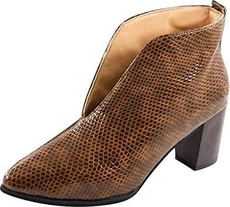 Generic Bottines &agrave; talon en cuir empil&eacute;es Fahsion Bottes courtes pour femme Bottes pour femme Bottes pour femme Bottes pour femme Taille 11, marron, 37.5 EU