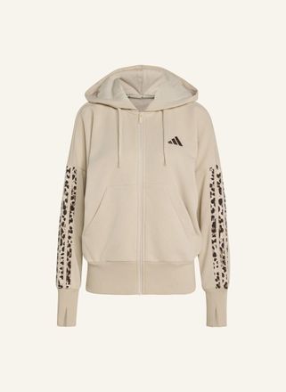 adidas Seasonal Essentials 3-Streifen Kapuzenjacke, Animalprint beige