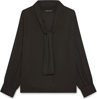 Fiorella Rubino Femme, Blouses et Chemises, Noir, Taille: 46 FR Blouse en Georgette avec Micro Points Lumineux et