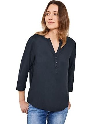 Cecil B343837 Chemise à Manches 3/4, Bleu foncé, XS Femme