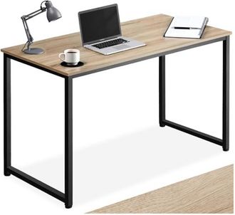 TecTake Table de Bureau Design Industriel en Bois MDF & Acier Bureau Ergonomique 140x59x76,5cm Bureaux Informatique Bureaux Ordinateur Teletravail - Bois Clai