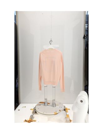 Dior Womens Pullover Coverbook Pink Silk Sweater