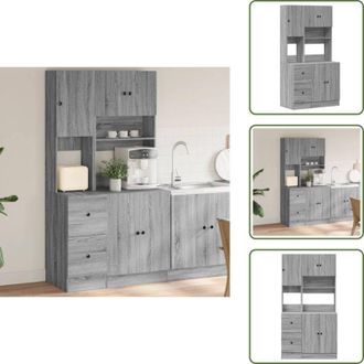 vidaXL K&uuml;chenregal - vidaXL K&uuml;chenschrank Grau Sonoma 95x50x180 cm Holzwerkstoff - Stauraum
