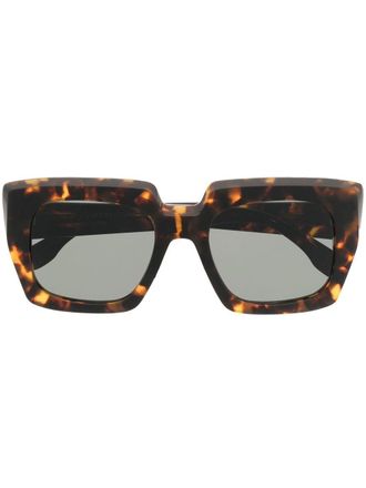 Retro Superfuture Eckige Sonnenbrille in Schildpattoptik - Braun