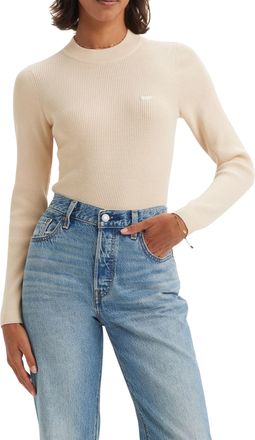 Levi's Damen Crew Rib Sweater Pullover Sweatshirt, Pearled Ivory, L