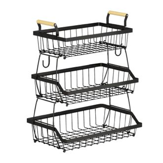 Generic Organizer f&uuml;r Arbeitsplatte: Obstkorb f&uuml;r Arbeitsplatte, Metall, mehrstufiges Organizerregal f&uuml;r multifunktionales K&uuml;chenzubeh&ouml;r