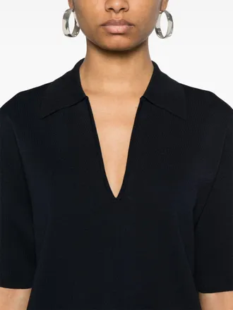 Parosh V-Neck Short Sleeve Tunic - Navy
