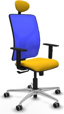 Piqueras y Crespo Schreibtischstuhl Home Office mit 1D-Armlehnen, h&ouml;henverstellbarer Lendenwirbelst&uuml;tze und festem Kopfteil, ausgestattet mit 3 Positionen und Schneidsc