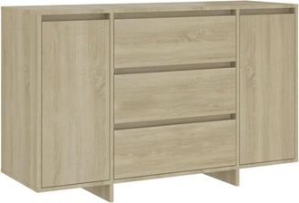 vidaXL Sideboard 3 Schubladen Sonoma-Eiche 120x41x75 cm Holzwerkstoff Vidaxl