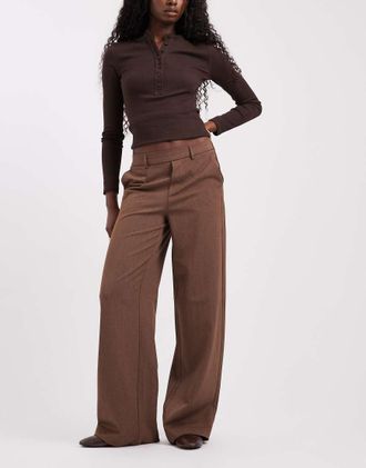 Object weite, elegante Hose als Kombiteil in hellbraun meliert
