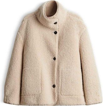 OPUS Winterjacke Haella aus weichem Teddypl&uuml;sch Gerader Schnitt mit Stehkragen und zwei Tragevarianten