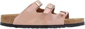 Birkenstock Femme, Chaussures, Rose, Taille: 39 EU Sandales Plates en Cuir avec Motif