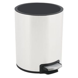 Spirella Poubelle &agrave; p&eacute;dale Inox RIKU - Design Moderne et &Eacute;l&eacute;gant - Seau Int&eacute;rieur Amovible en Plastique Recycl&eacute; - Socle Antid&eacute;rapant - Blanc Mat - 3L