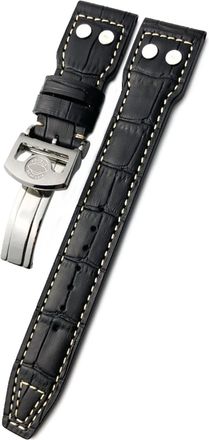 Generic 20 mm 21 mm 22 mm Nieten-Kalbsleder-Uhrenarmband, passend für IWC Big IW5009 IW3777