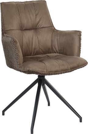 Novel Armlehnstuhl, Braun, Schwarz, Metall, Textil, Drehkreuz, 59x90x62.5 cm, Stoffauswahl, Sitzfl&auml;che 360&deg; drehbar, inklusive Armlehnen, automatische R&uuml;ckh