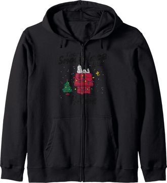 Peanuts Snoopy and Woodstock Schnee-Weihnachtsbeleuchtung Kapuzenjacke