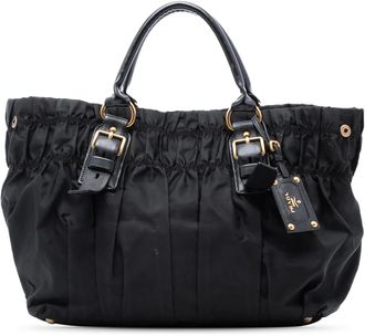 Prada Shopper - Tessuto Gaufre Tote - Gr. unisize - in Schwarz - f&uuml;r Damen