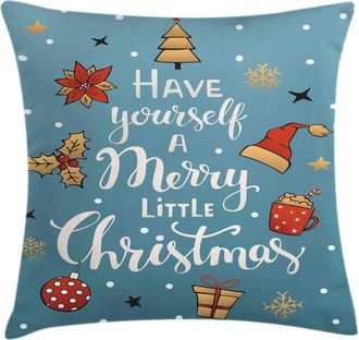 Abakuhaus Weihnachten Kissenbezug, Winter Artikel Wenig Weihnachten, Beidseitiges Digitaldruck mit Rei&szlig;verschlu&szlig; Farbfest Pflegeleicht und Waschbar, 50 x 50 cm,